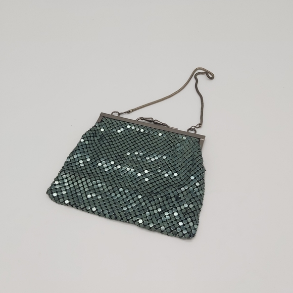 Vintage | Bags | Green Metallic Clutch Chainmail Clutch | Poshmark